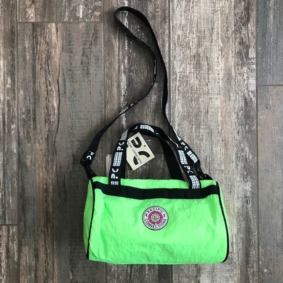 Vintage | Bags | Vintage Pacific Connections 8s Neon Nylon Sporty ...